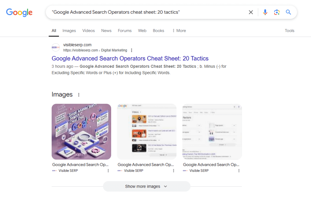 Google Advanced Search Operators Cheat Sheet: 20 Tactics