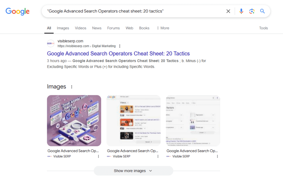 Google Advanced Search Operators Cheat Sheet: 20 Tactics